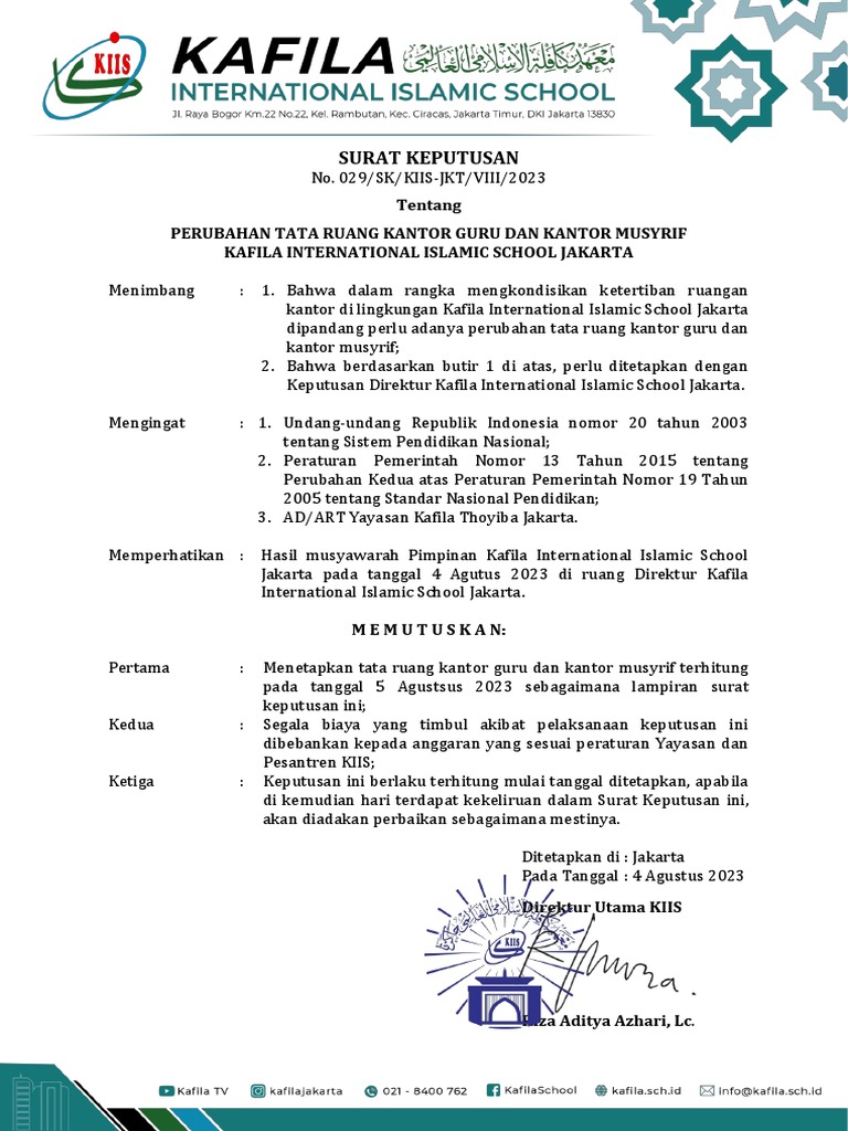 029 - SK Tata Ulang Ruangan | PDF