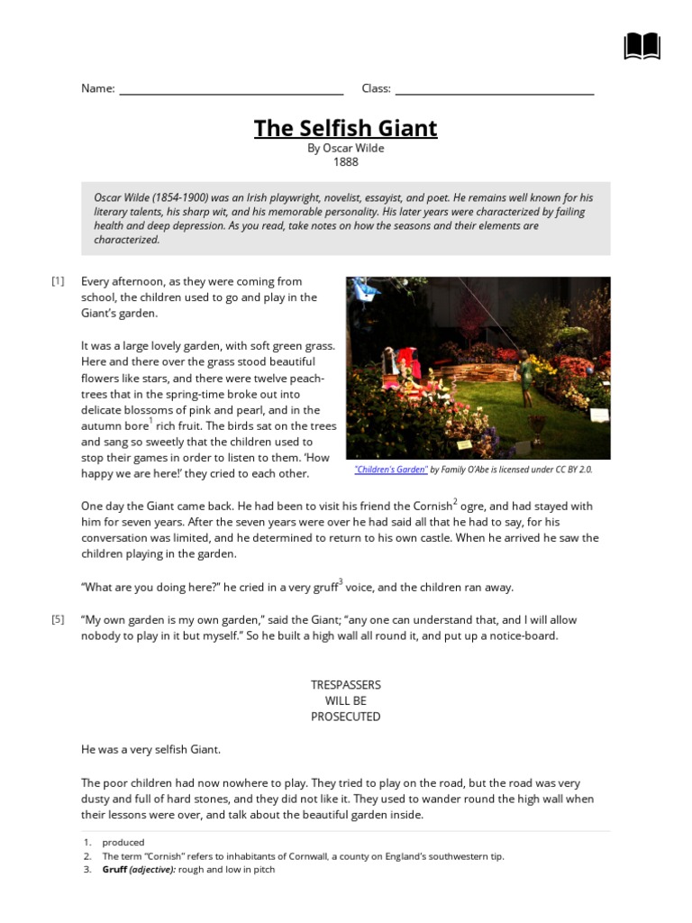 The-Selfish-Giant - Worksheet | PDF | The Happy Prince And Other Tales ... The-Selfish-Giant - Worksheet | PDF | The Happy Prince And Other Tales ...