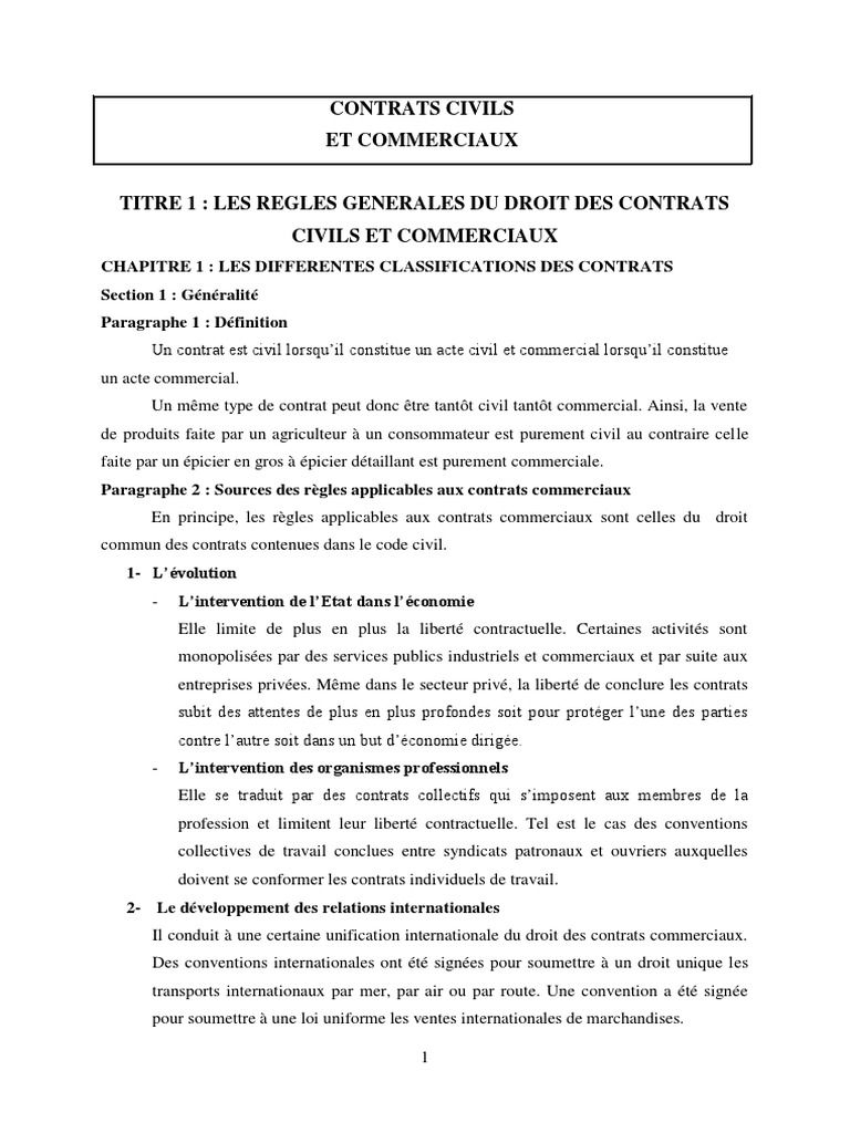 Contrats Civils Et Commerciaux | PDF