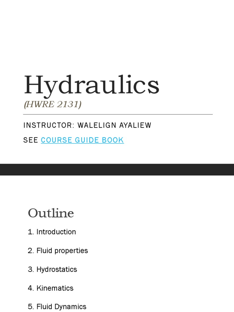Hydraulics Ch 1 2 Pdf