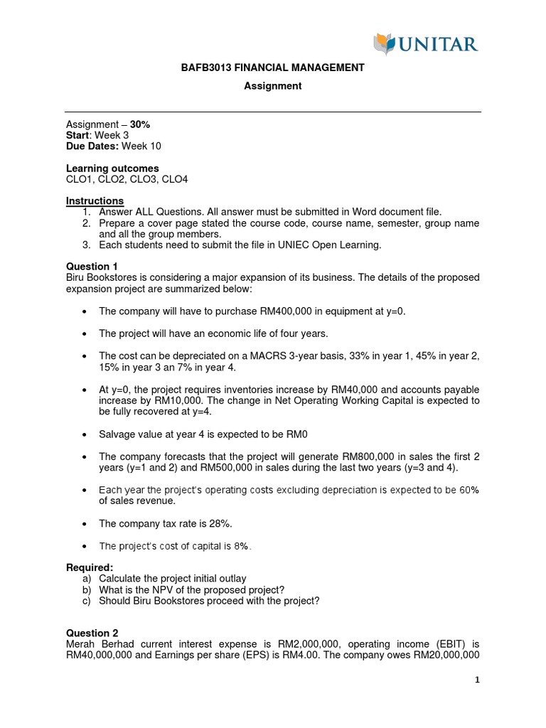 Group Assignment FM | PDF | Dividend | Depreciation