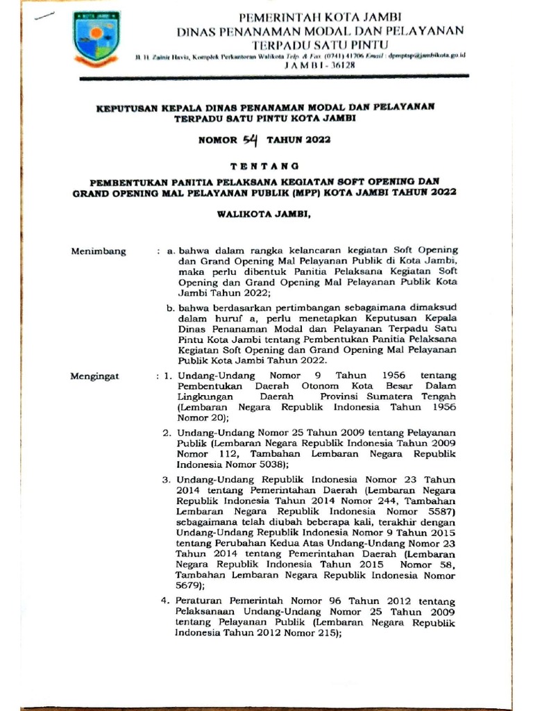 Sk. Panitia Soft Opening | PDF