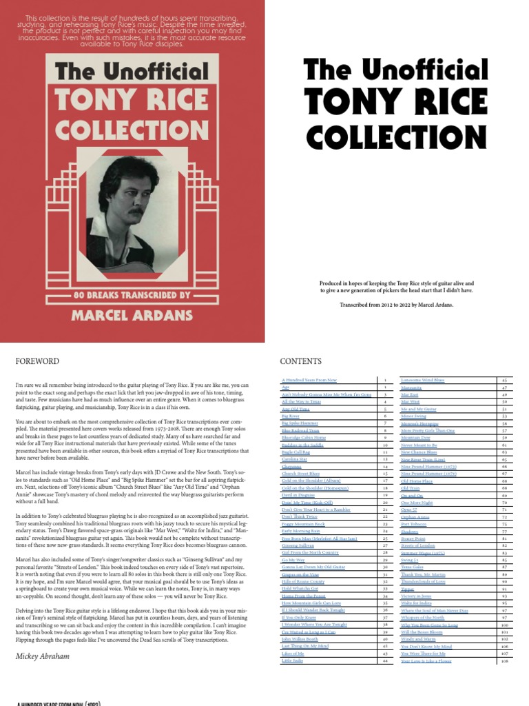 Tony Rice Tab Book Digital | PDF | Guitars | Guitar Family Instruments