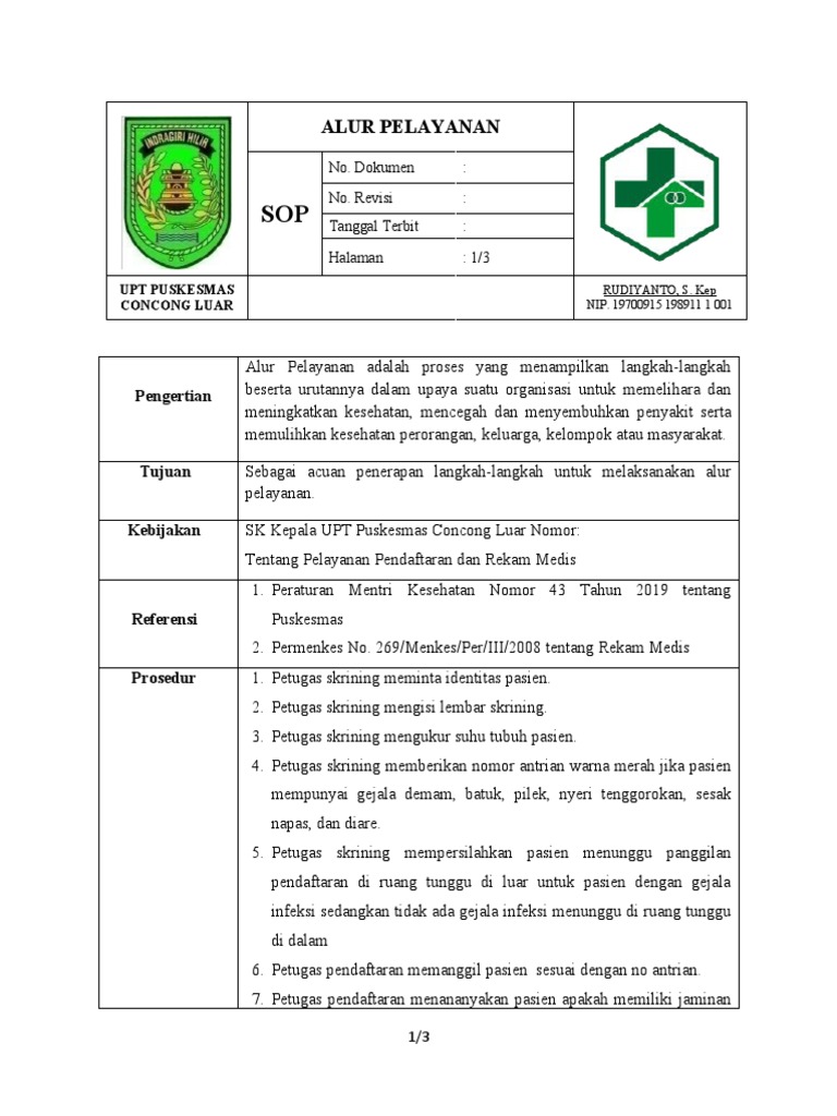 SOP Alur Pelayanan | PDF