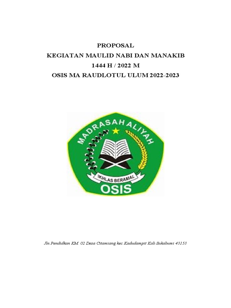 PROPOSAL Kegiatan Manakib Dan Maulid Clear | PDF