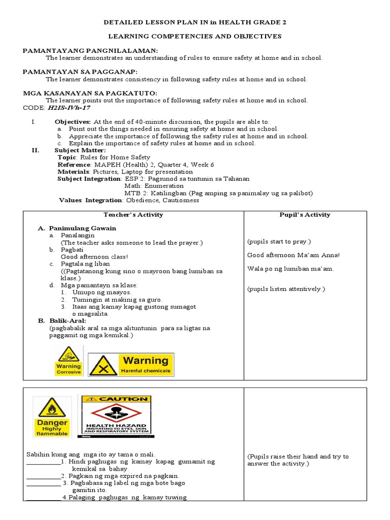 Final Detailed lesson plan in Grade 2 Health | PDF
