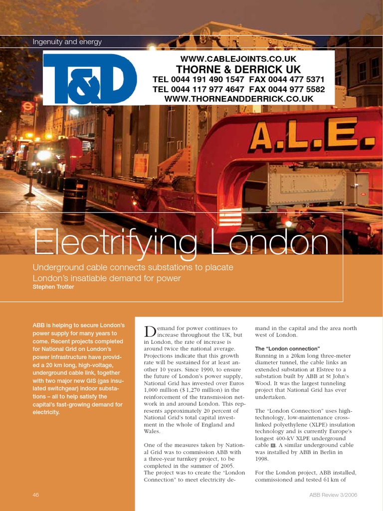 ABB Electrifying London, 400kV GIS Substation Installation | PDF ...