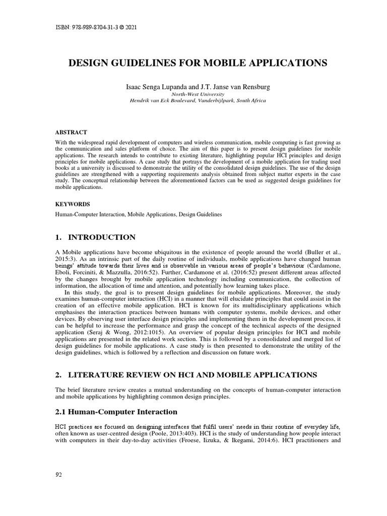 Mobile App Design Guidelines Explained | PDF | Human–Computer ...