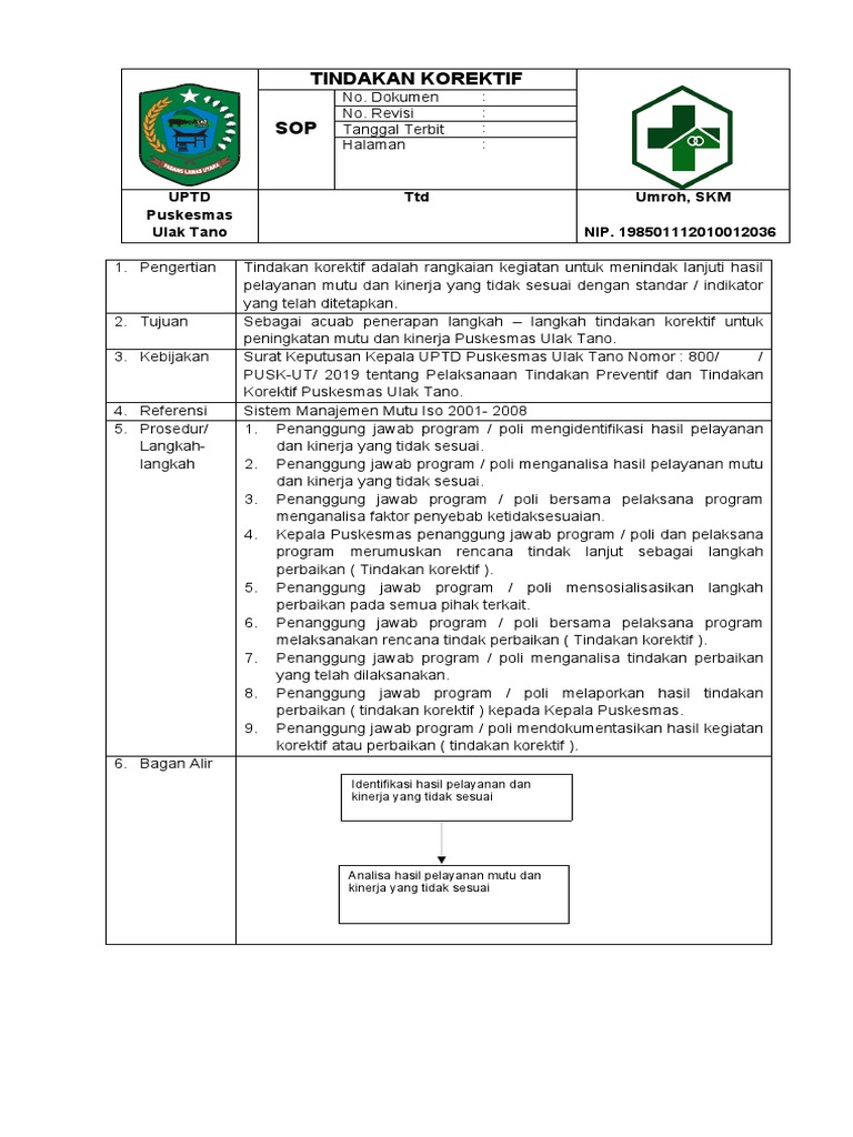 3.1.6.3 Sop Tindakan Korektif | PDF