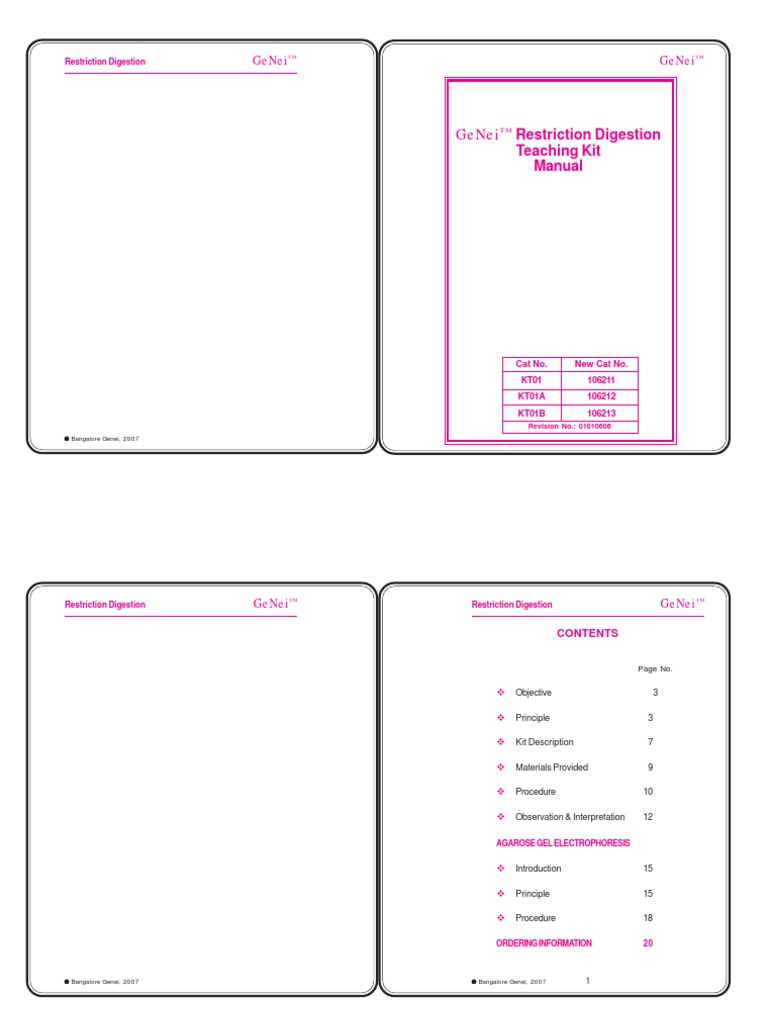 Pdfslide - Tips - Genei Restriction Digestion Teaching Kit Manual Restriction Digestion Teaching ...