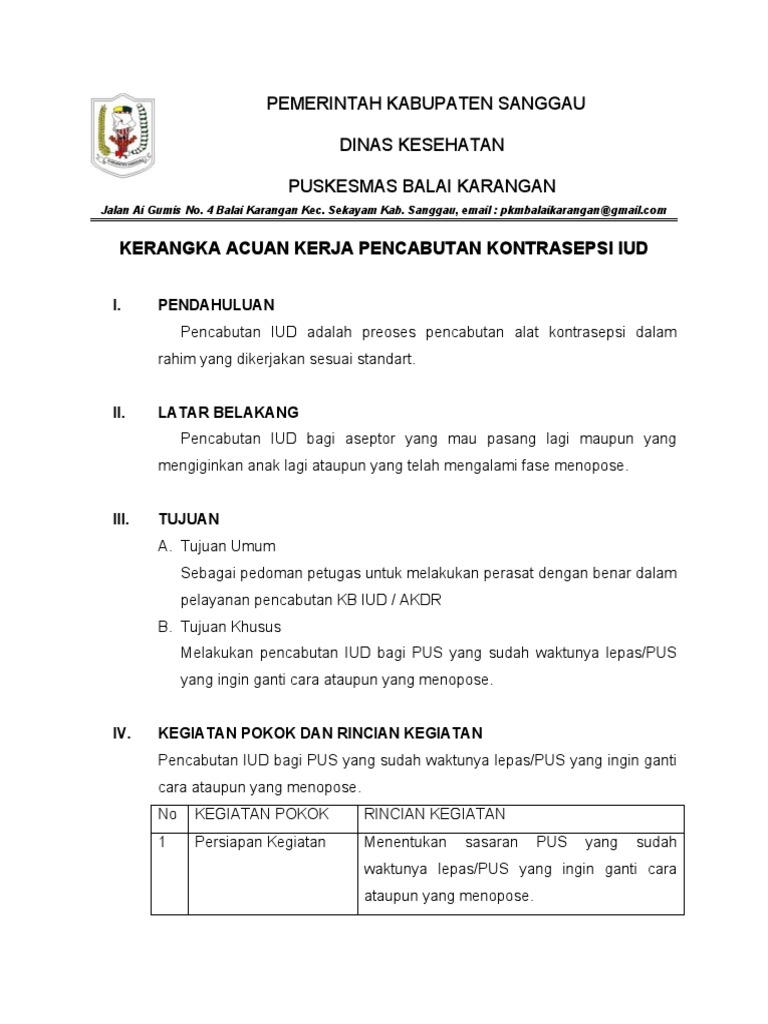 Kak Pencabutan KB Iud | PDF