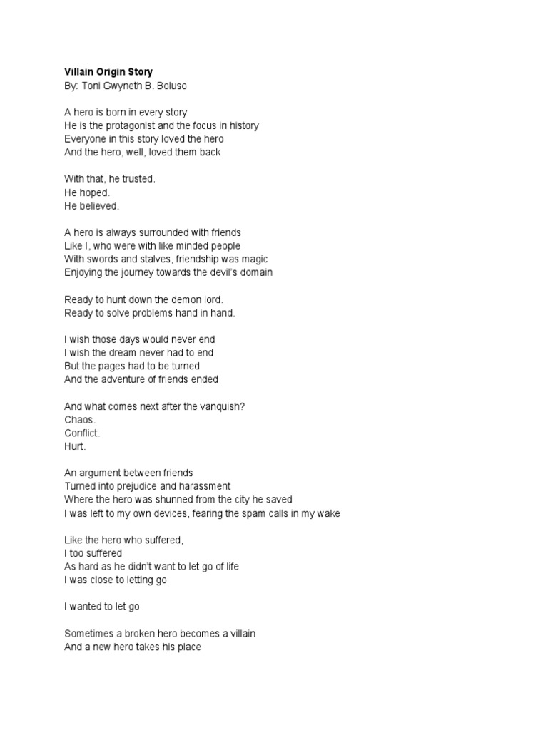 Villain Origin Story | PDF