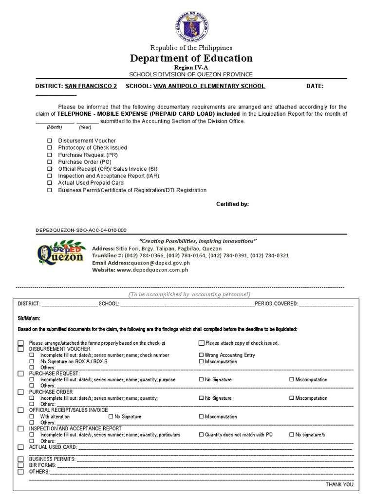 Checklist-Telephone - Mobile Expense | PDF | Receipt | Voucher