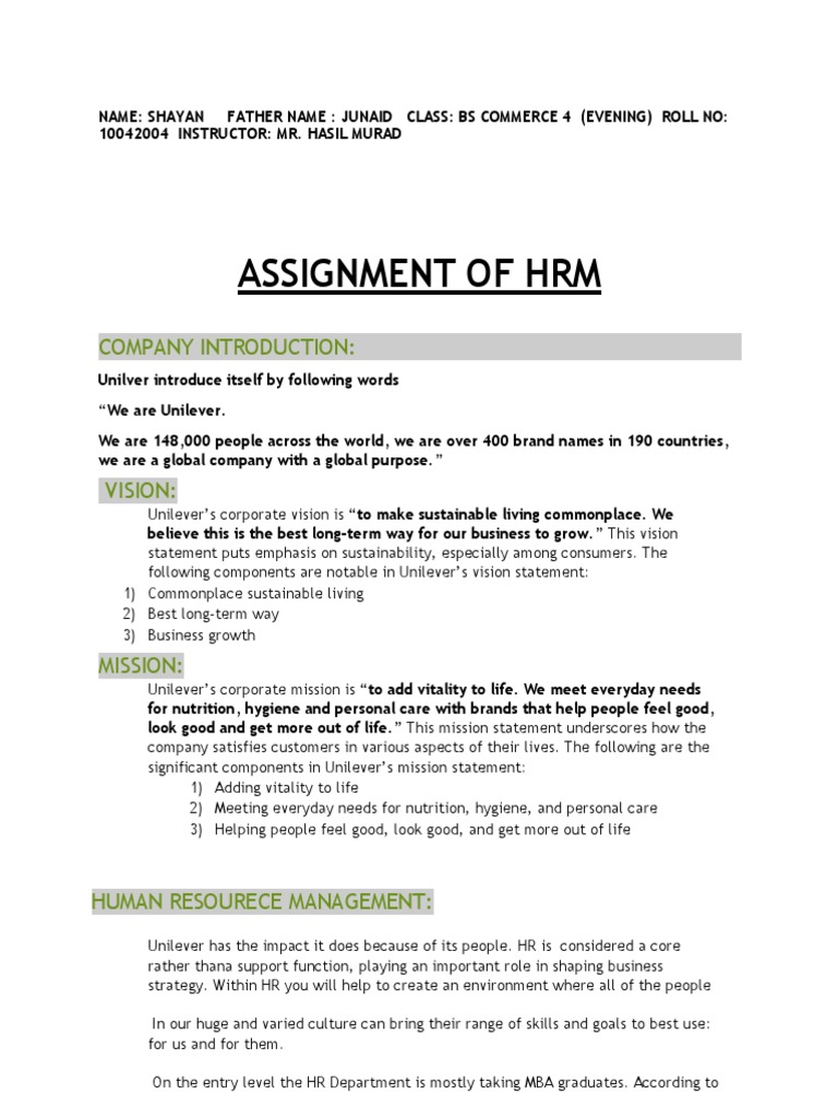 Assignment of HRM | PDF | Recruitment | Human Resource Management