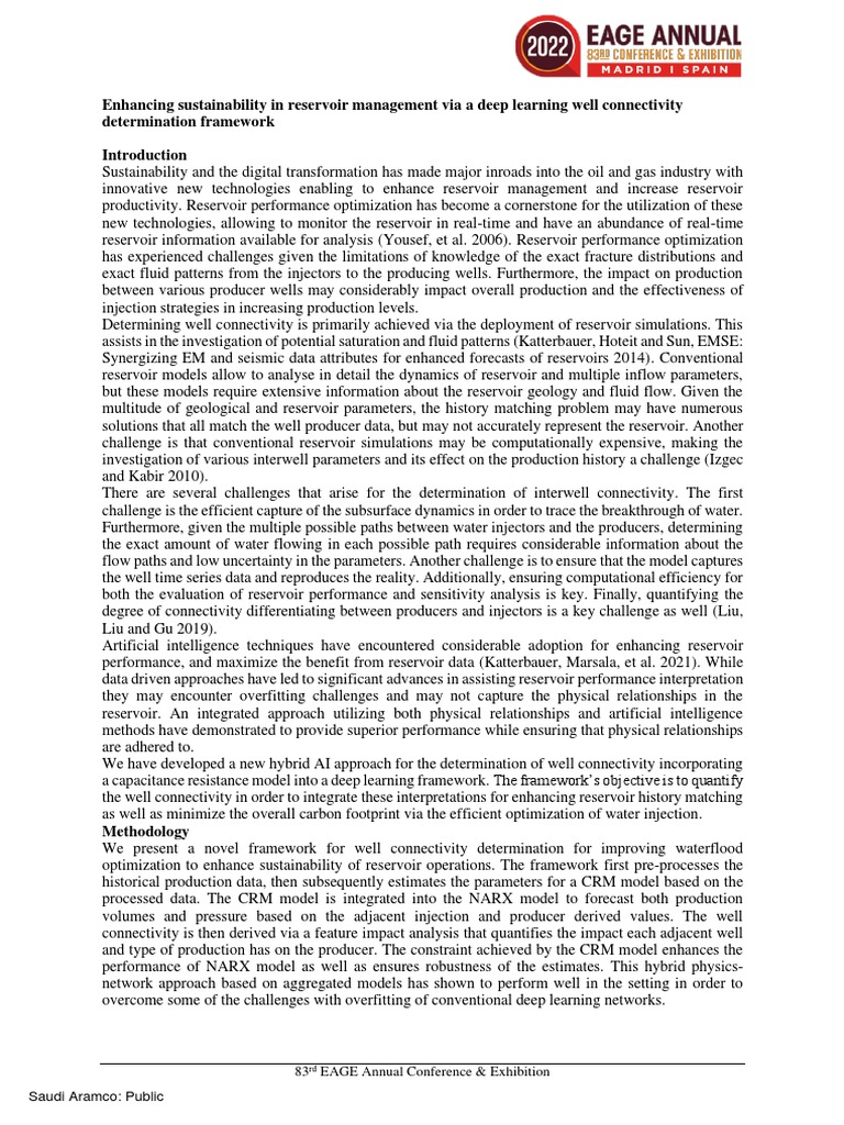 2022 EAGE WellConnectivity | Download Free PDF | Petroleum Reservoir | Artificial Intelligence