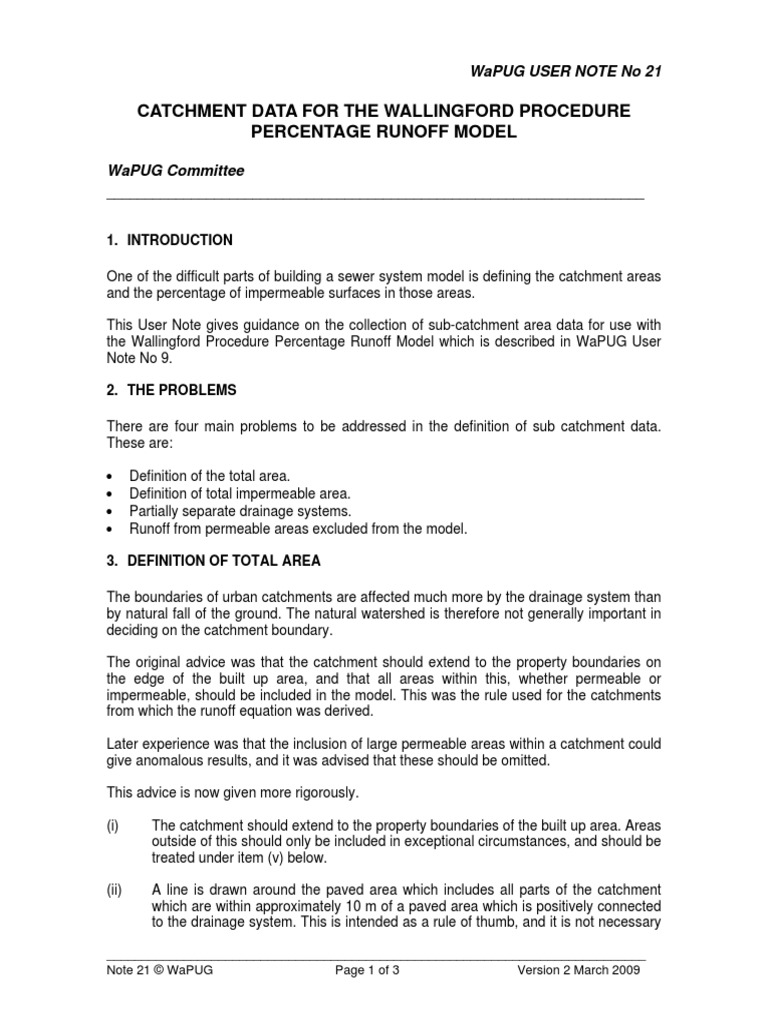 WAPUG User Note 21 | PDF | Drainage Basin | Permeability (Earth Sciences)