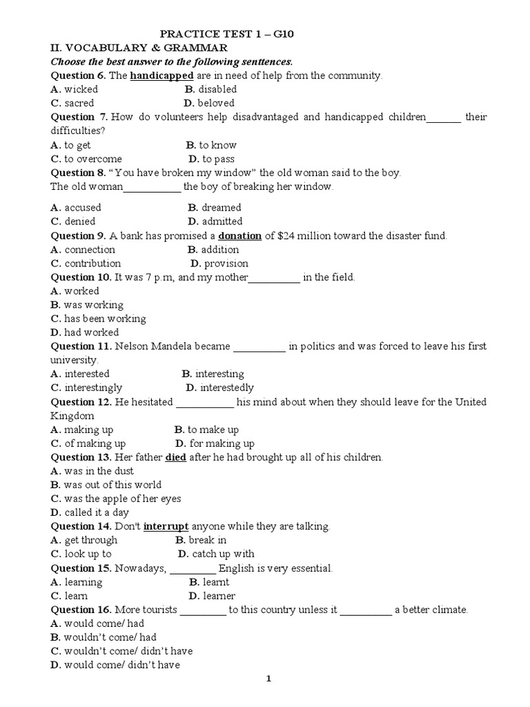 Practice cuối kỳ 1 - HS | PDF