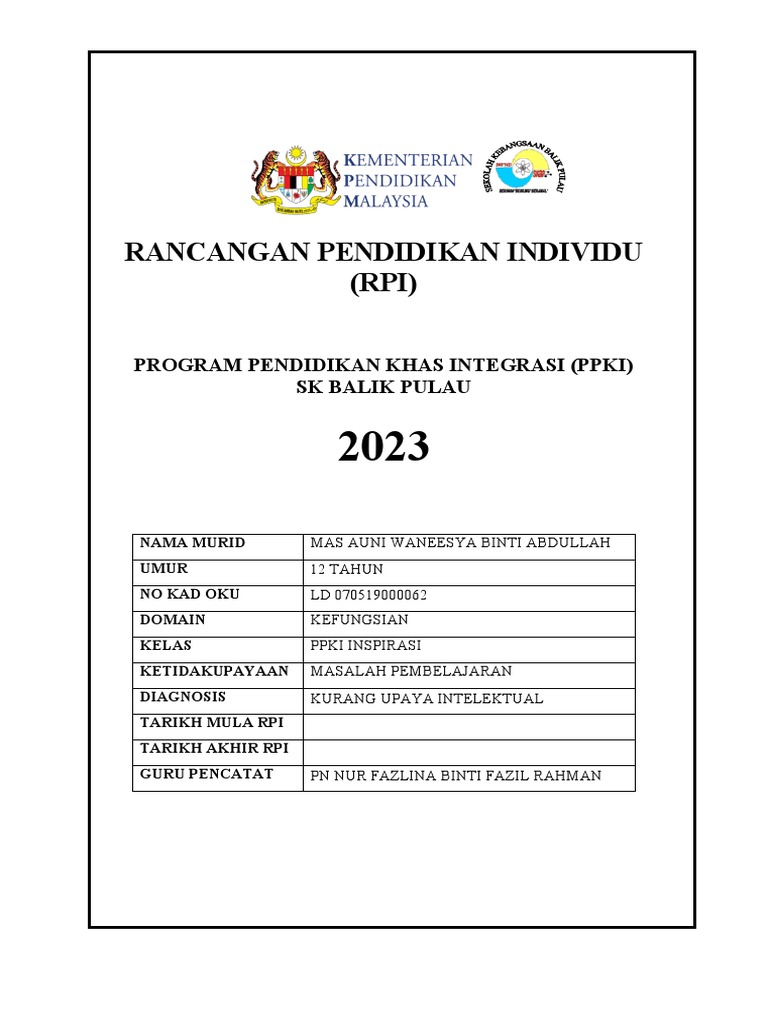 RPI Pendidikan Khas PPKI 2023 | PDF | Komputer