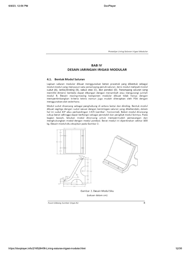 Lining Saluran Irigasi Modular 2017 | PDF