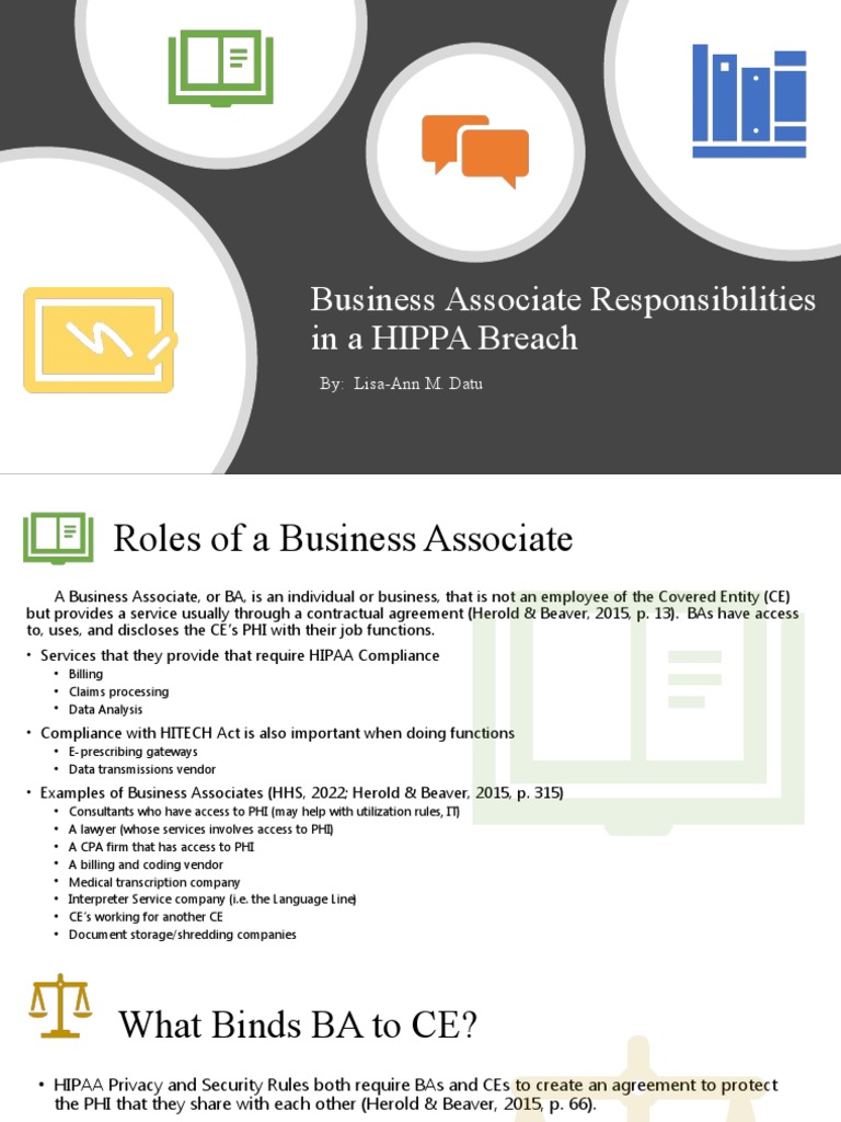 Module 6 - Assignment - Business Associates and Breaches | PDF | Health ...