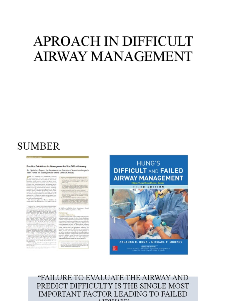 Aproach in Difficult Airway Management | PDF | Medical Treatments ...