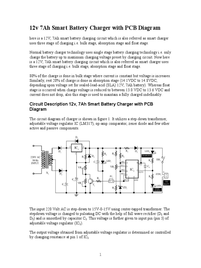 12v 7ah smart battery charger with pcb diagram | PDF