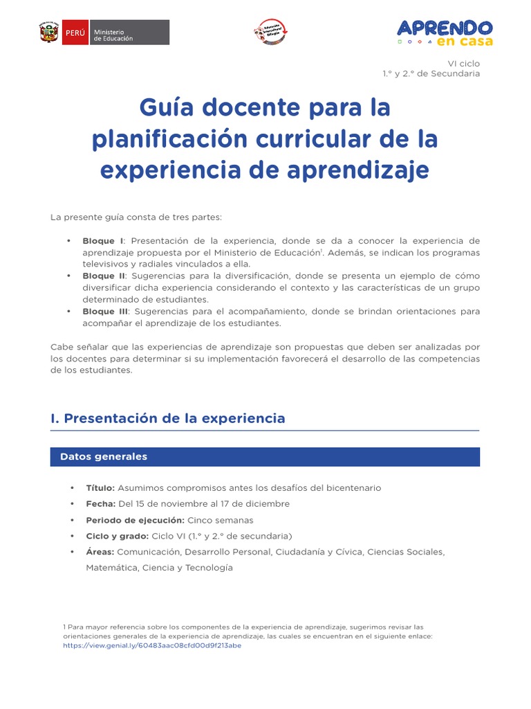 Exp9 Planificamos Eib Secundaria 1y2 | PDF | Aprendizaje | Enseñando