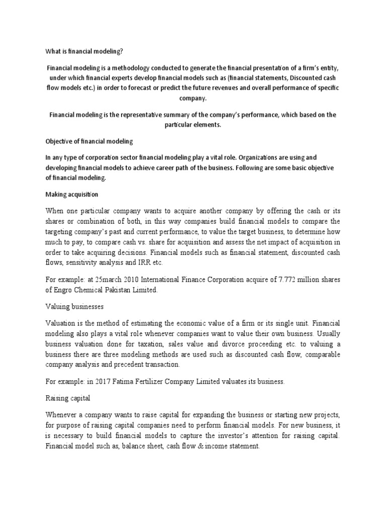 What Is Financial Modeling | PDF | Valuation (Finance) | Financial Modeling