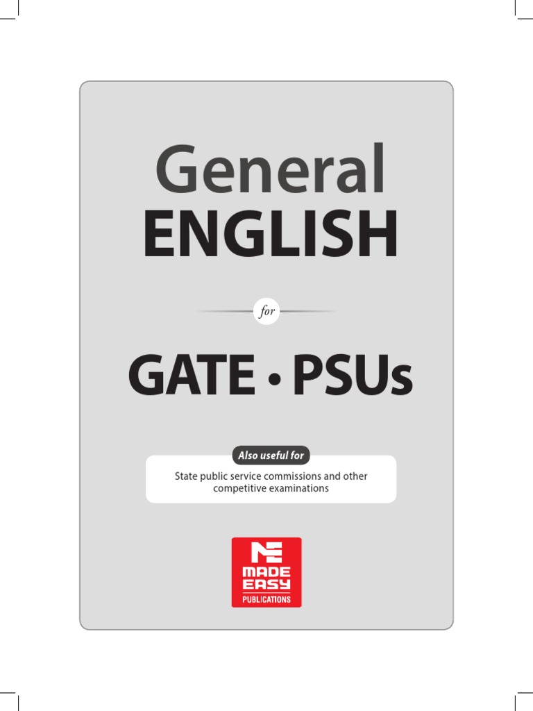 General English GATE Book - 2024 | PDF | Verb | Grammatical Tense