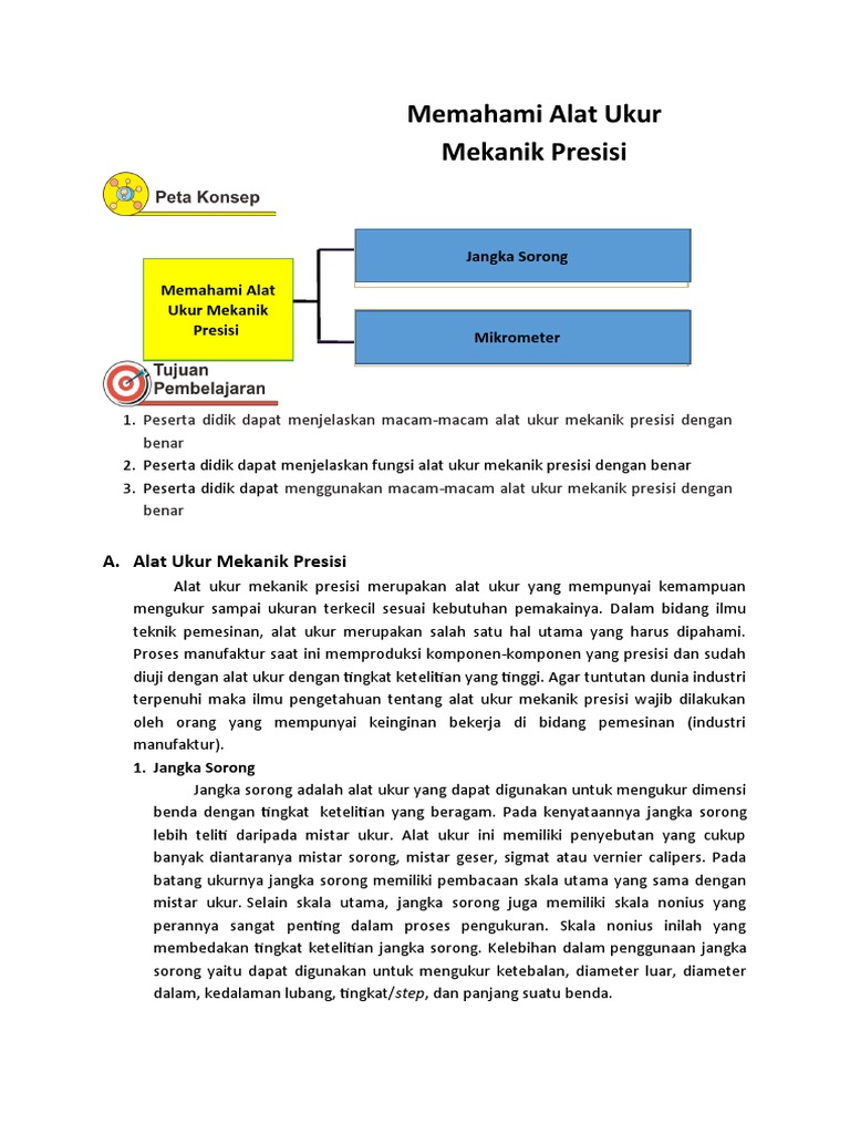 Alat Ukur Mekanik Presisi dan Fungsi | PDF | Metode & Bahan Ajar ...