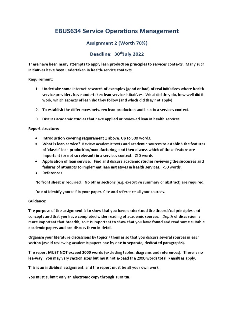 EBUS634 202122 Assignment 2 Resit | PDF