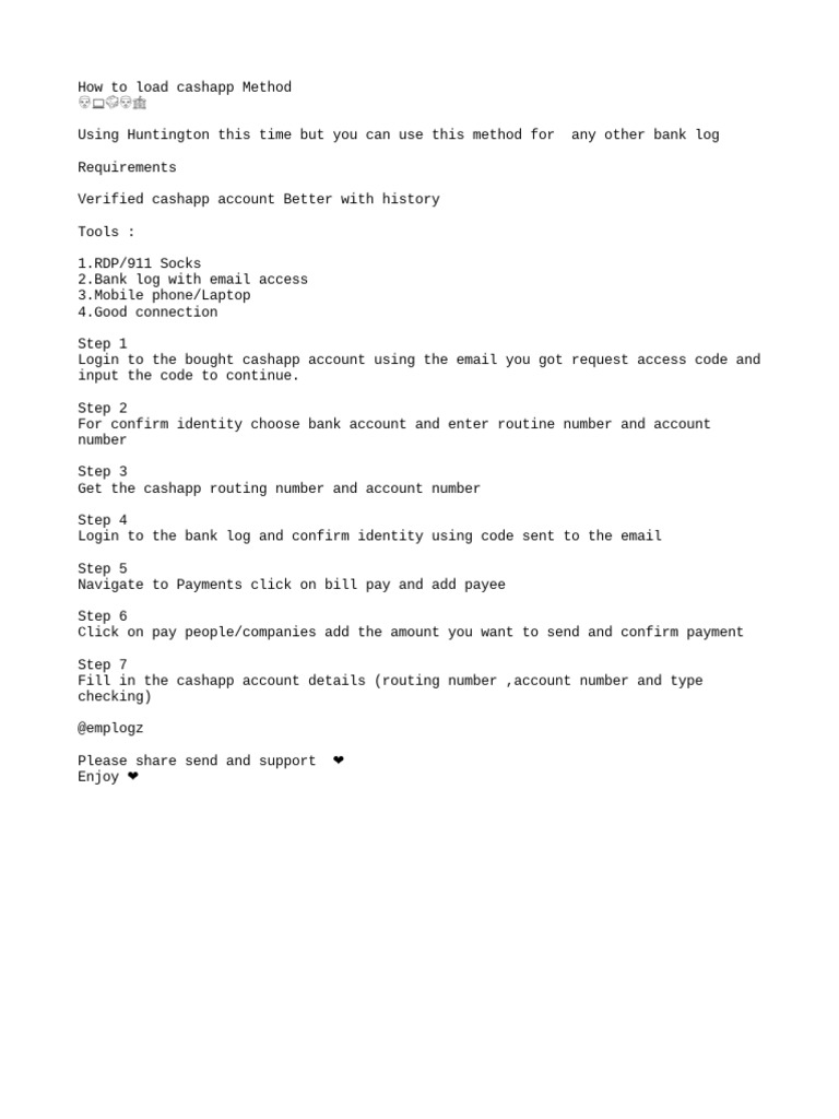How To Load Cashapp Method | PDF