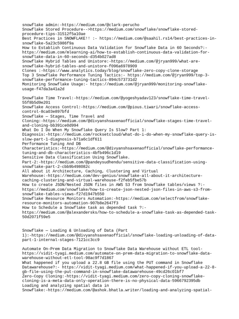 Snow | PDF | Databases | Data Warehouse