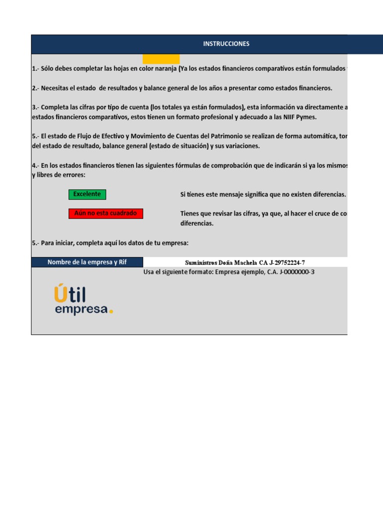 Formato Excel EEFF | PDF