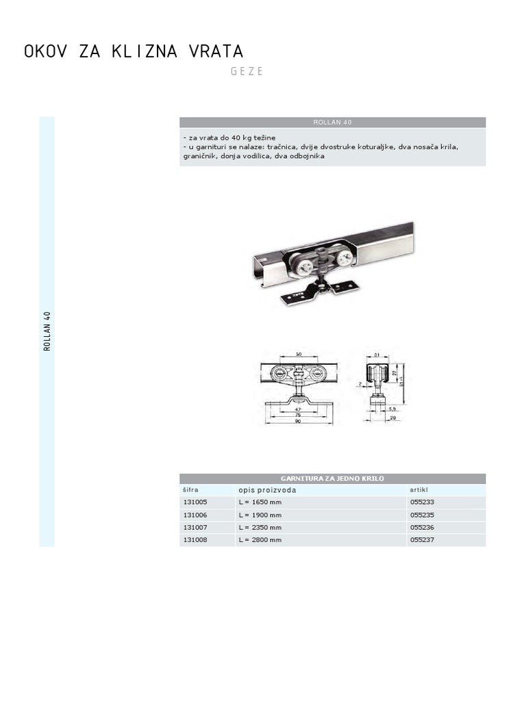 Okov Za Vrata Klizno | PDF