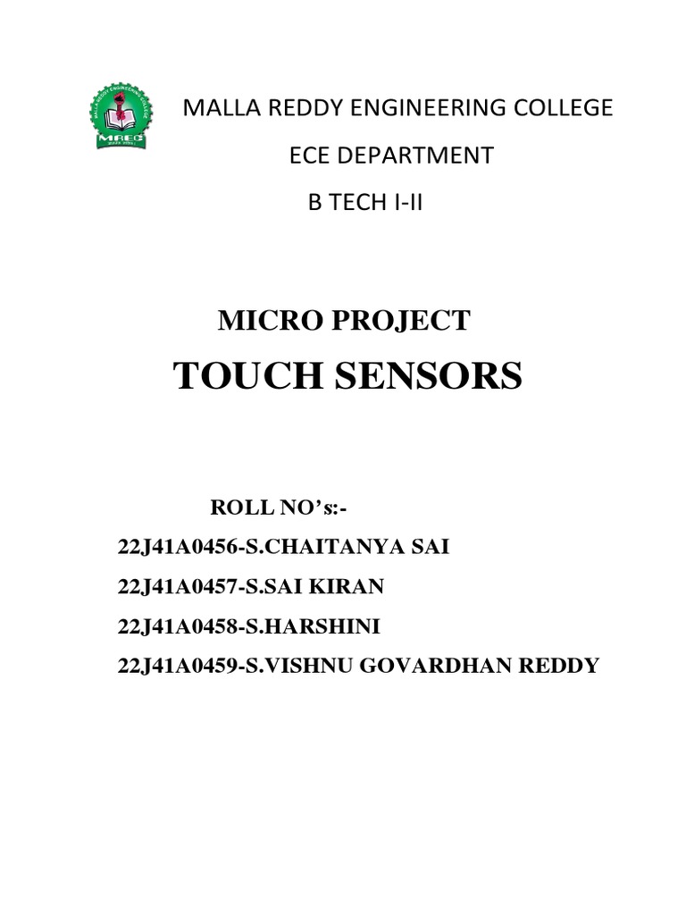 Ece-A Touch Sensor | Download Free PDF | Sensor | Electronic Circuits