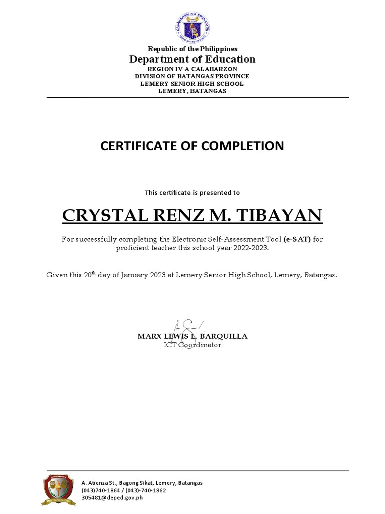 ESAT Certification | PDF