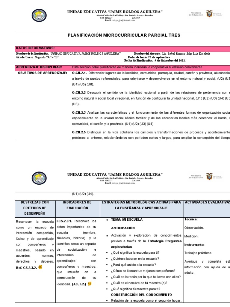 Segdo Micro Eess | PDF | Ecuador | Aprendizaje