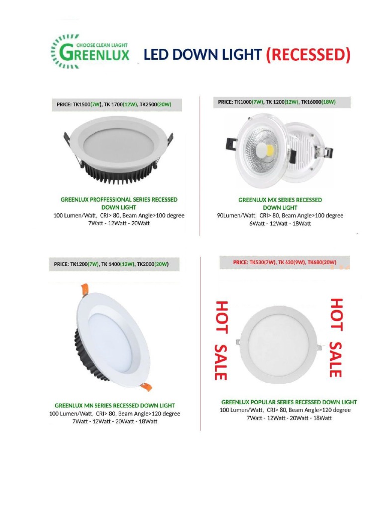 Greenlux Down Light | PDF