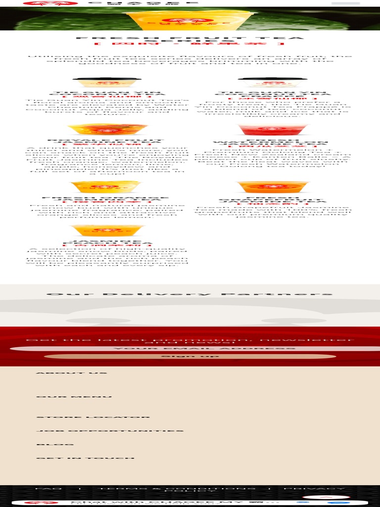 CHAGEE 霸王茶姬 - Fresh Fruit Tea Series | PDF | Tea | Food Ingredients