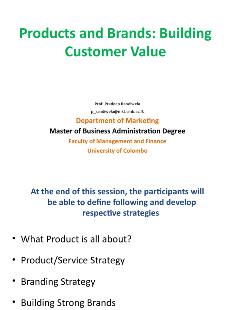 05 MBA Products Brands Customer Value | PDF | Brand | Brand Management