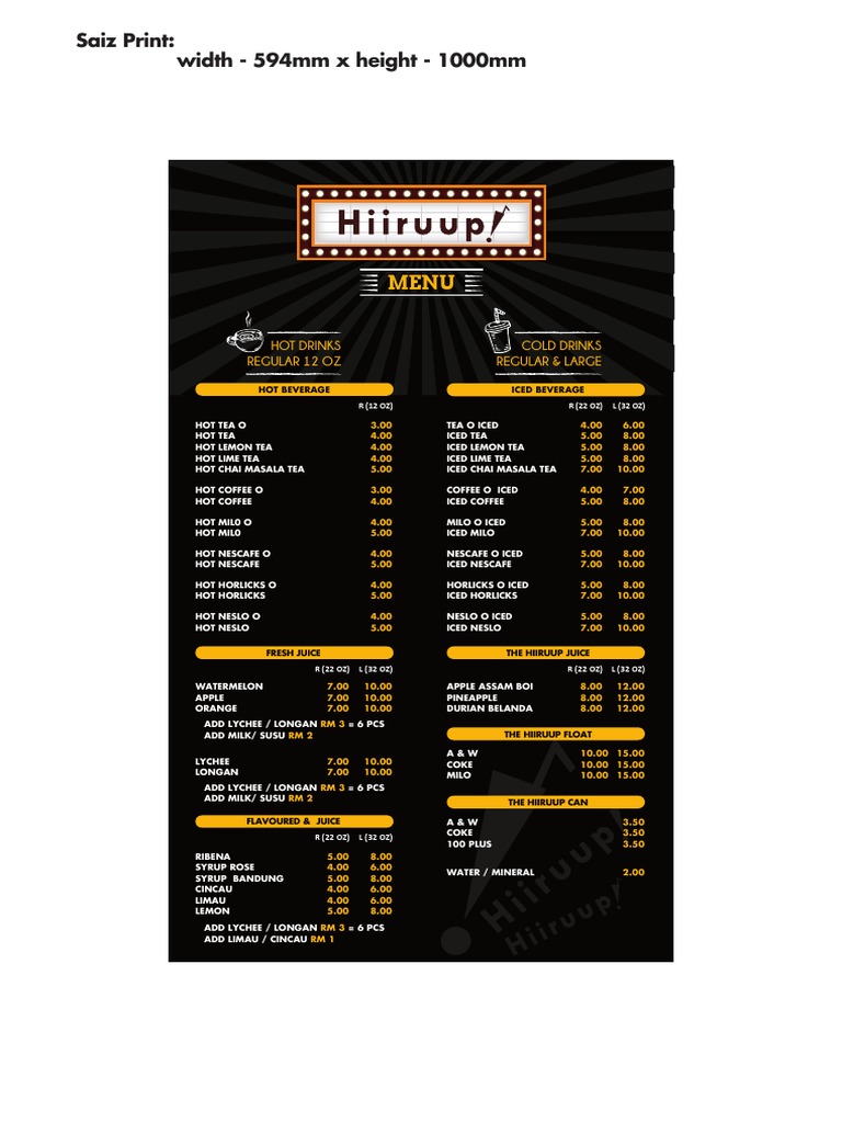 MenuAirLatest 1 | PDF | Tea | Drink