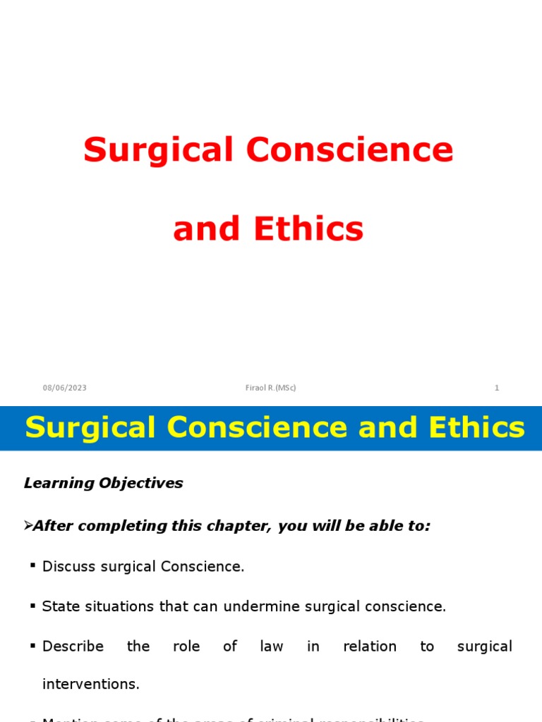 3. Surgical Conscience | PDF | Surgery | Medicine