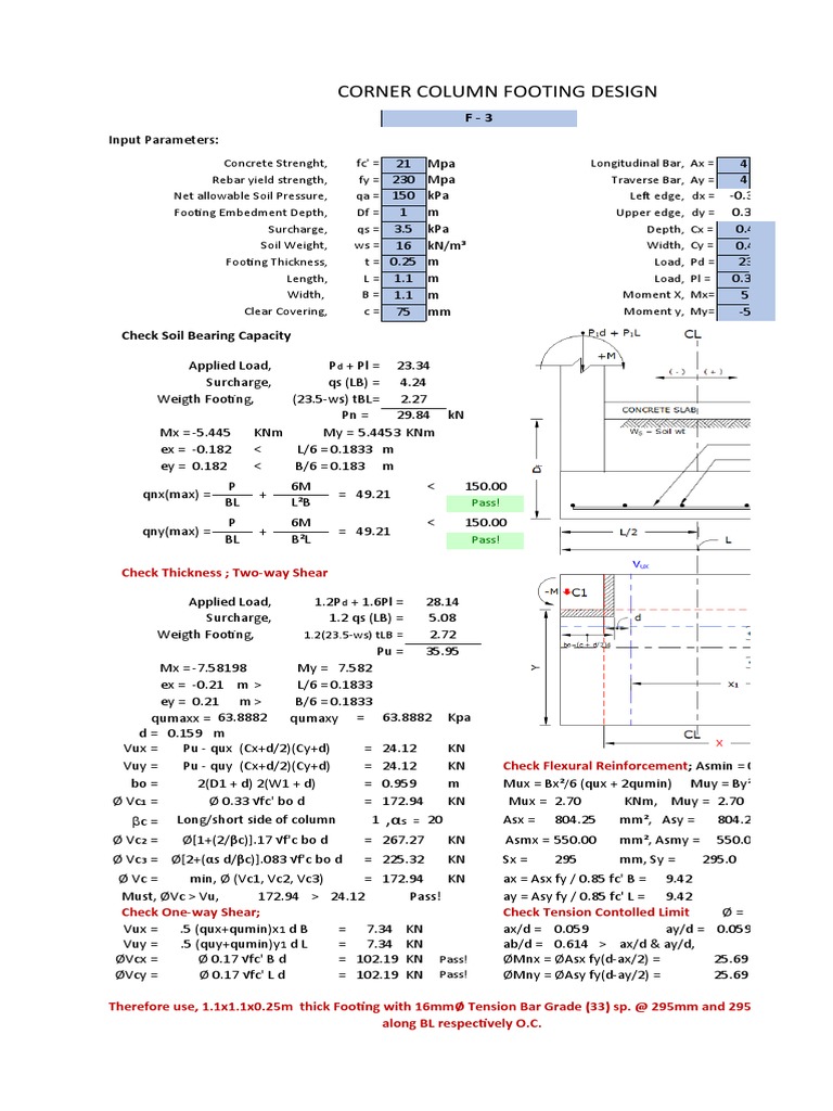Corner Column Footing - V4 | PDF