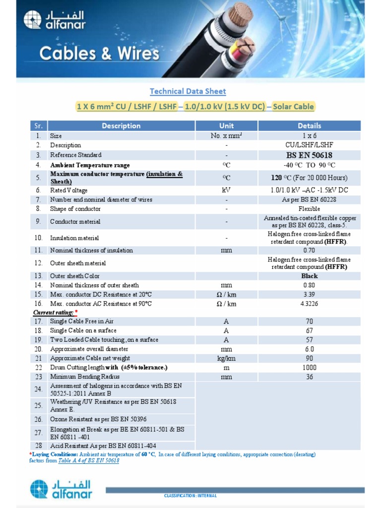 Alfanar Solar Cable | PDF