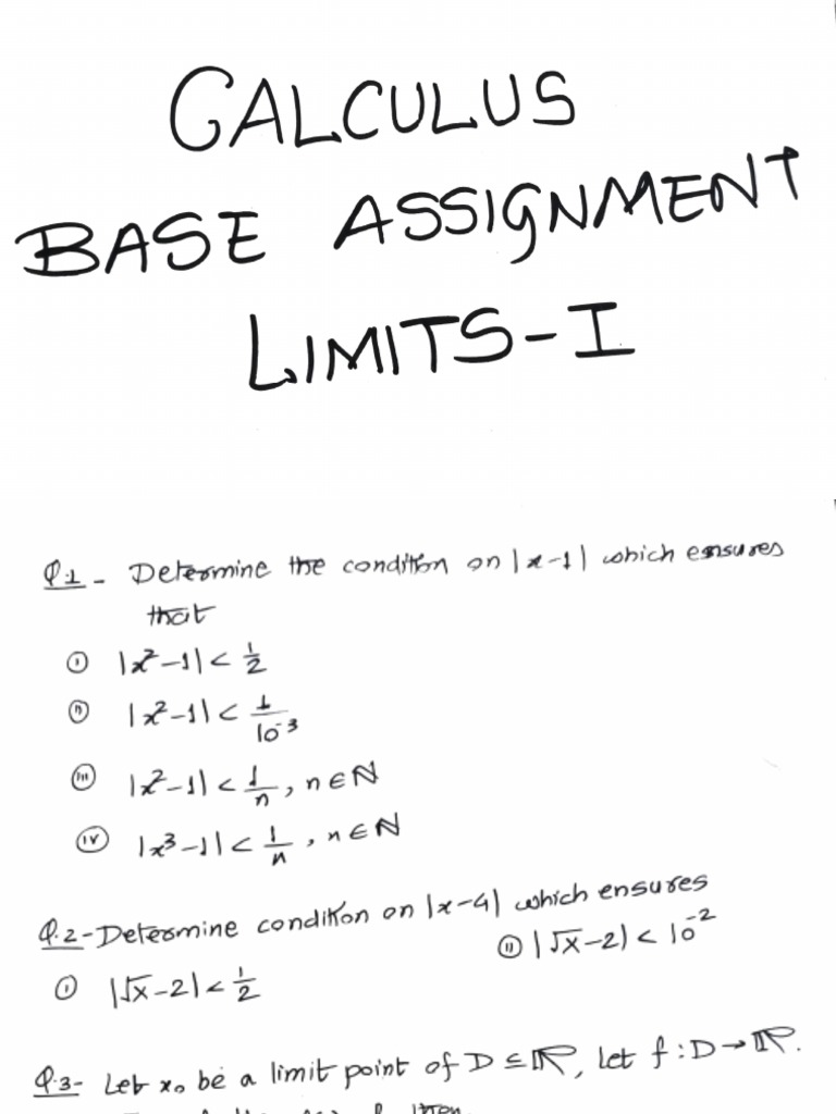 Limit 1 Basic Assignment | PDF