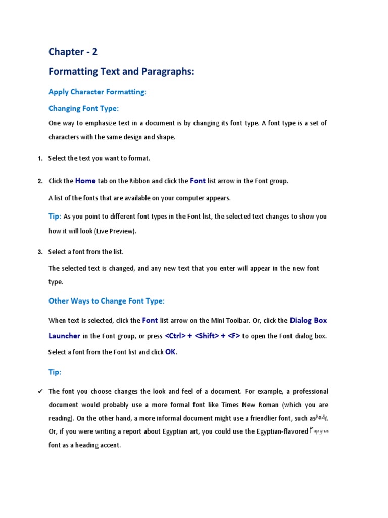 MS Word Chapter 2 | PDF | Paragraph | Computing