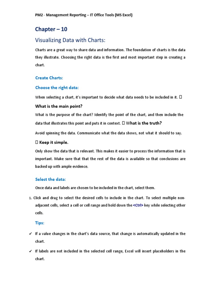 Excel Chapter - 10 | PDF | Microsoft Excel | Chart