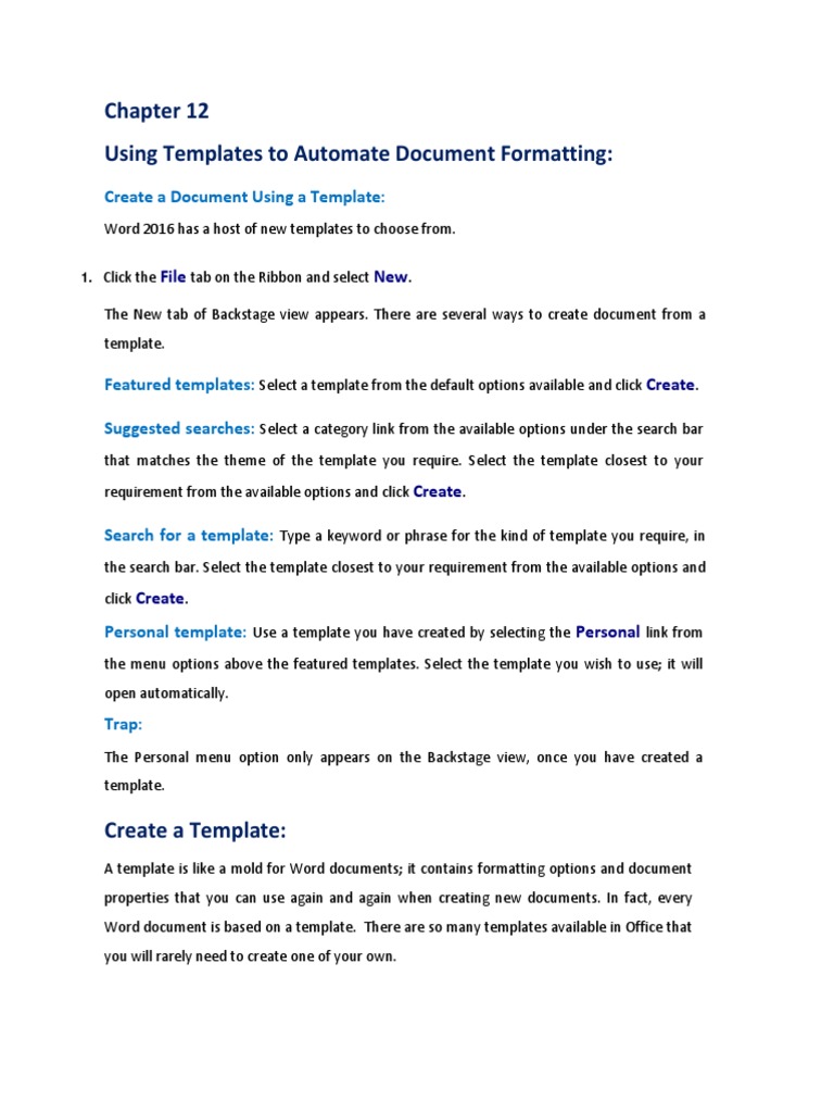 MS Word Chapter 12 | PDF