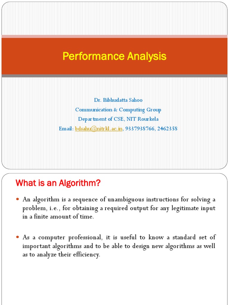 103 Performance Analysis | PDF | Time Complexity | Algorithms